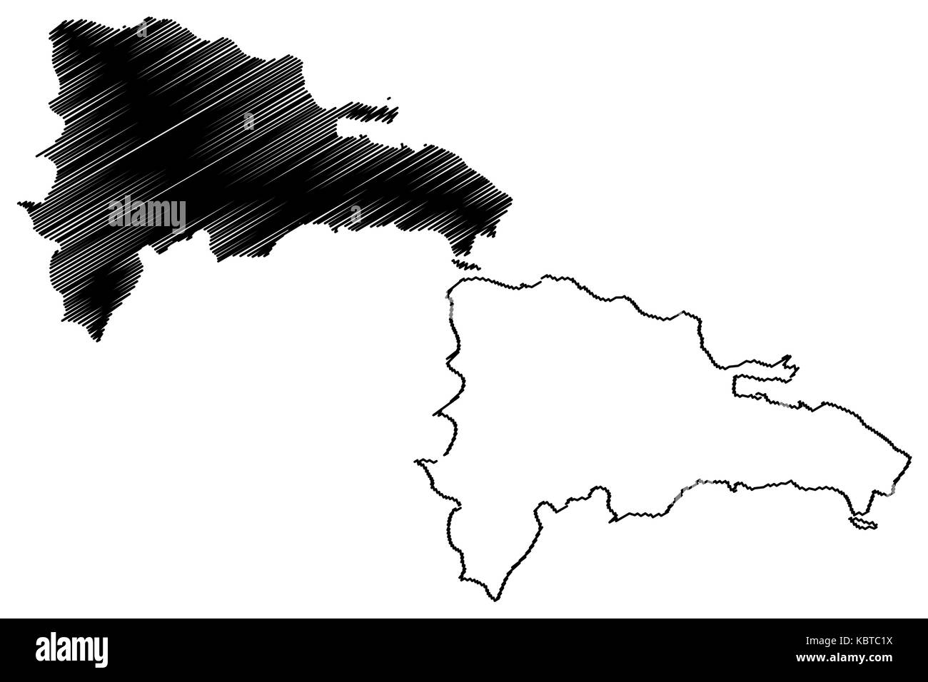 Dominican Republic map vector illustration, scribble sketch Dominican ...