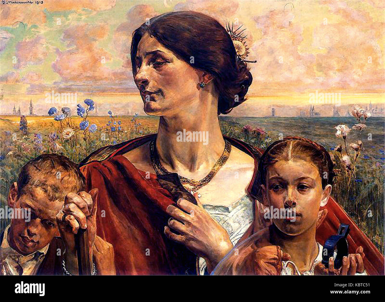 An artwork by Polish painter Jacek Malczewski titled 'Ojczyzna,' which ...