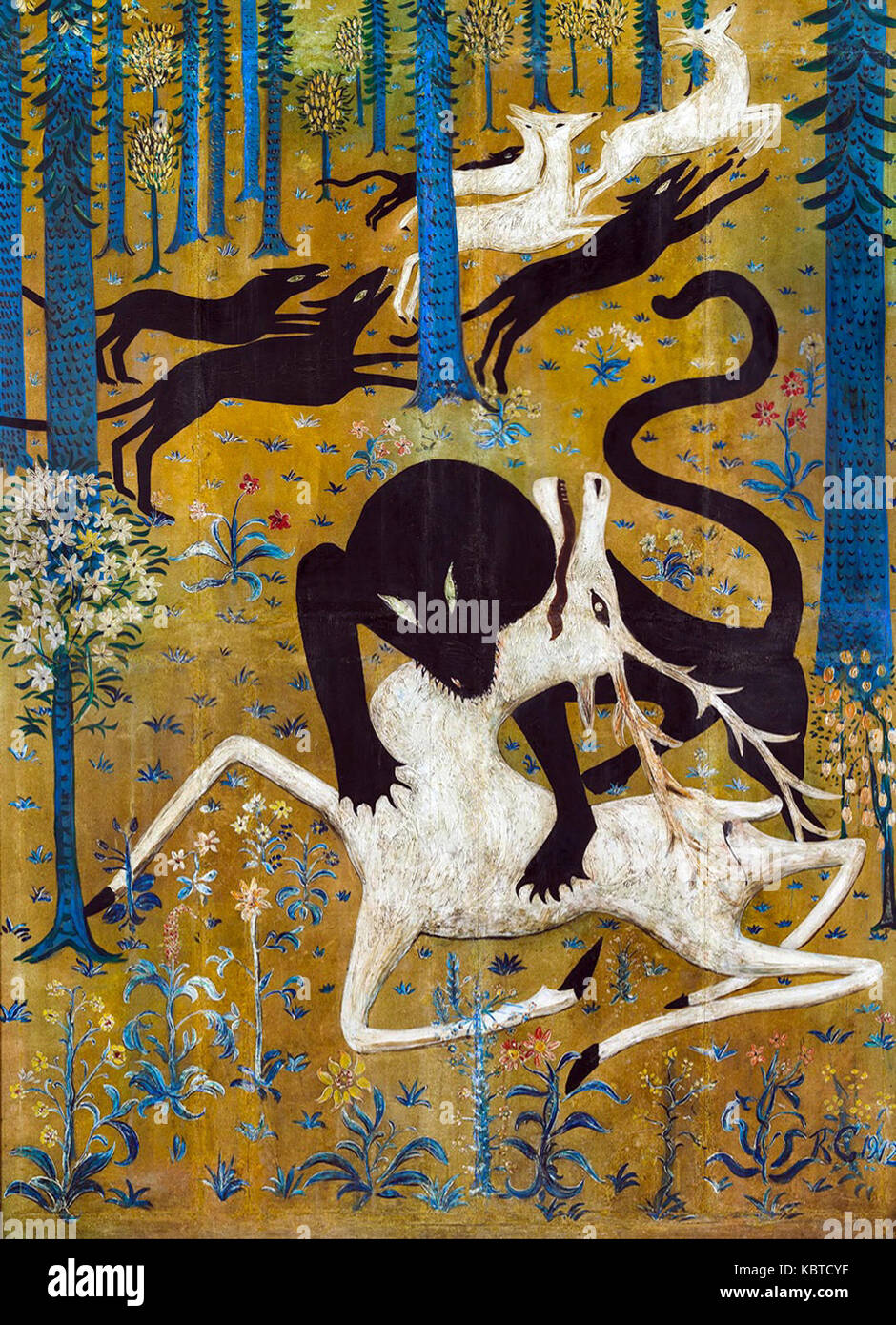 Robert W. Chanler, Leopard and Deer Stock Photo - Alamy