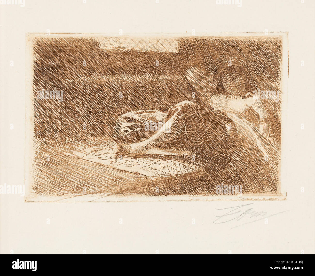 Anders Zorn Sleeping Odalisque (etching) 1886 Stock Photo - Alamy