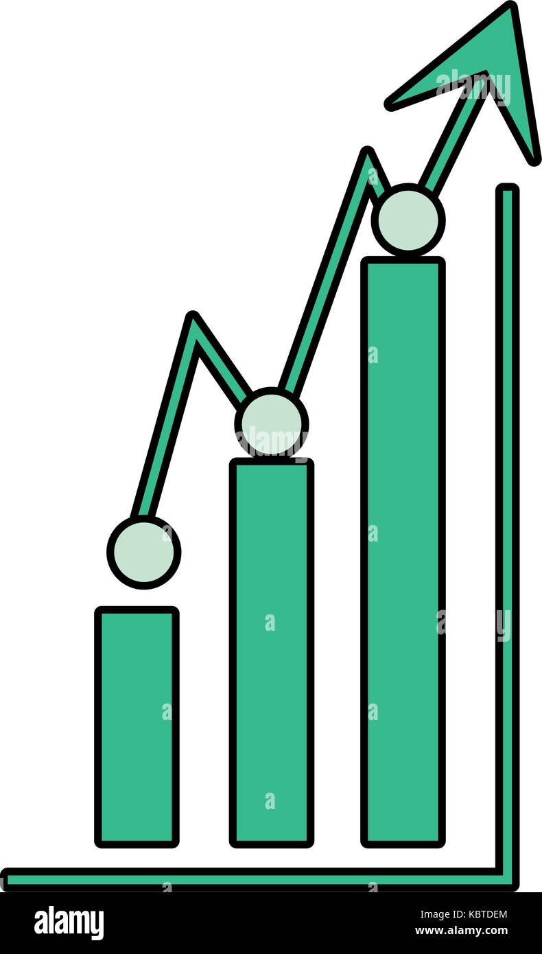 Growth Graph Chart icon over white background vector illustration Stock ...