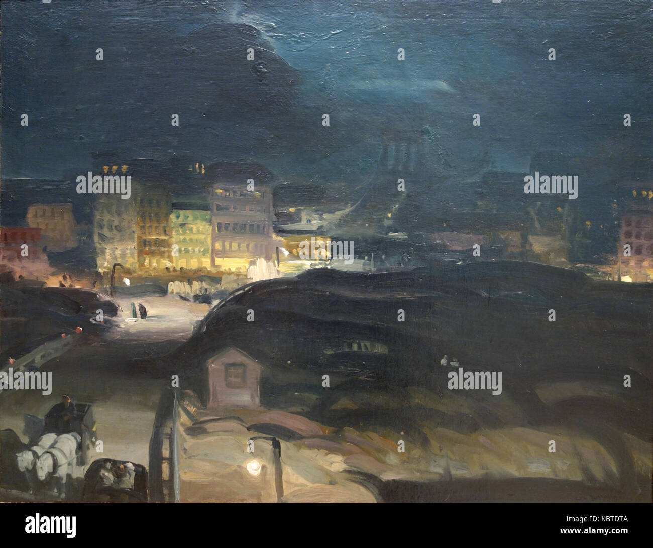 George Bellows Approach to the Bridge at Night, 1913 Stock Photo - Alamy