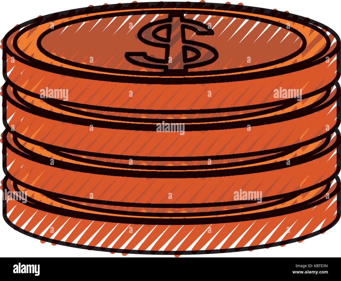 stack of coins icon over white background vector illustration Stock ...