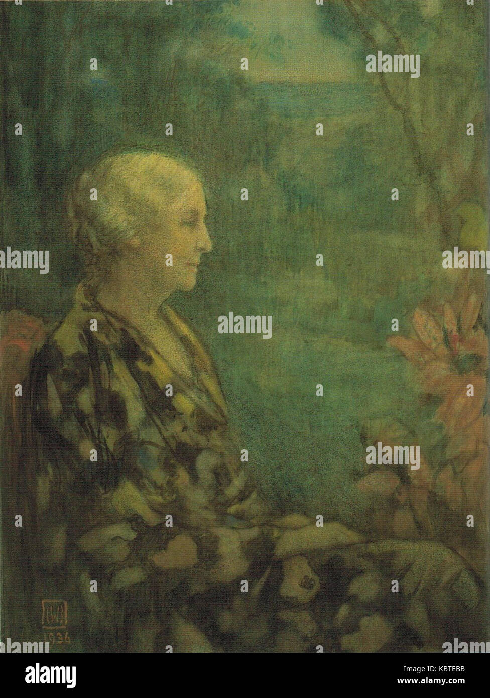 'Catherine Main Bartlett', watercolor on paper by Charles W. Bartlett ...