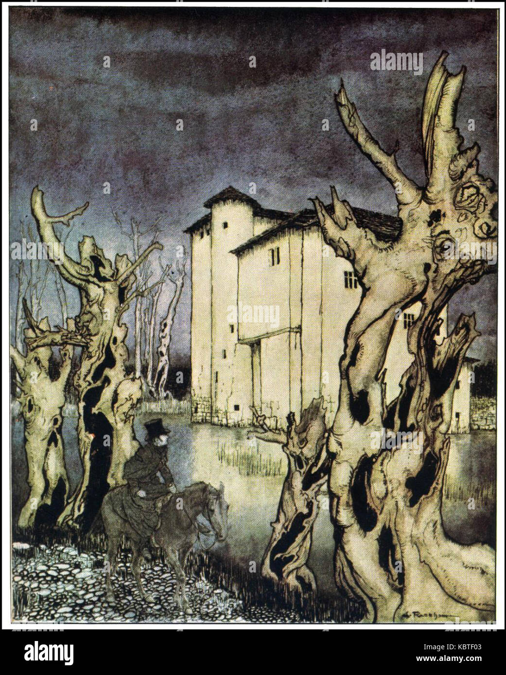 This illustration, created by Arthur Rackham for Edgar Allan Poe’s *The ...