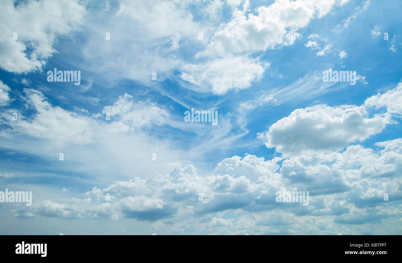 Panorama shot of blue sky and clouds in good weather days Stock Photo ...