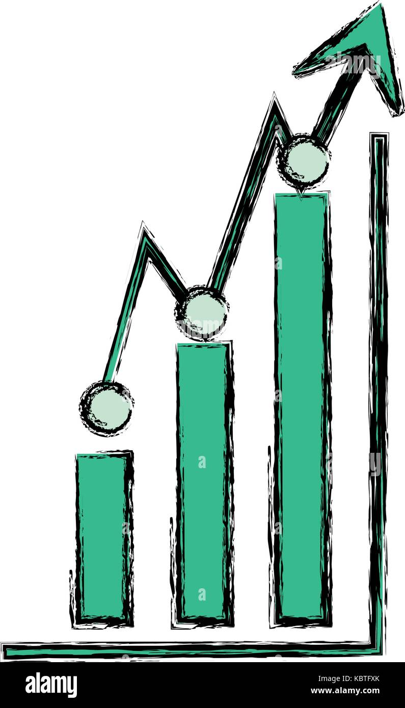 Growth Graph Chart icon over white background vector illustration Stock ...