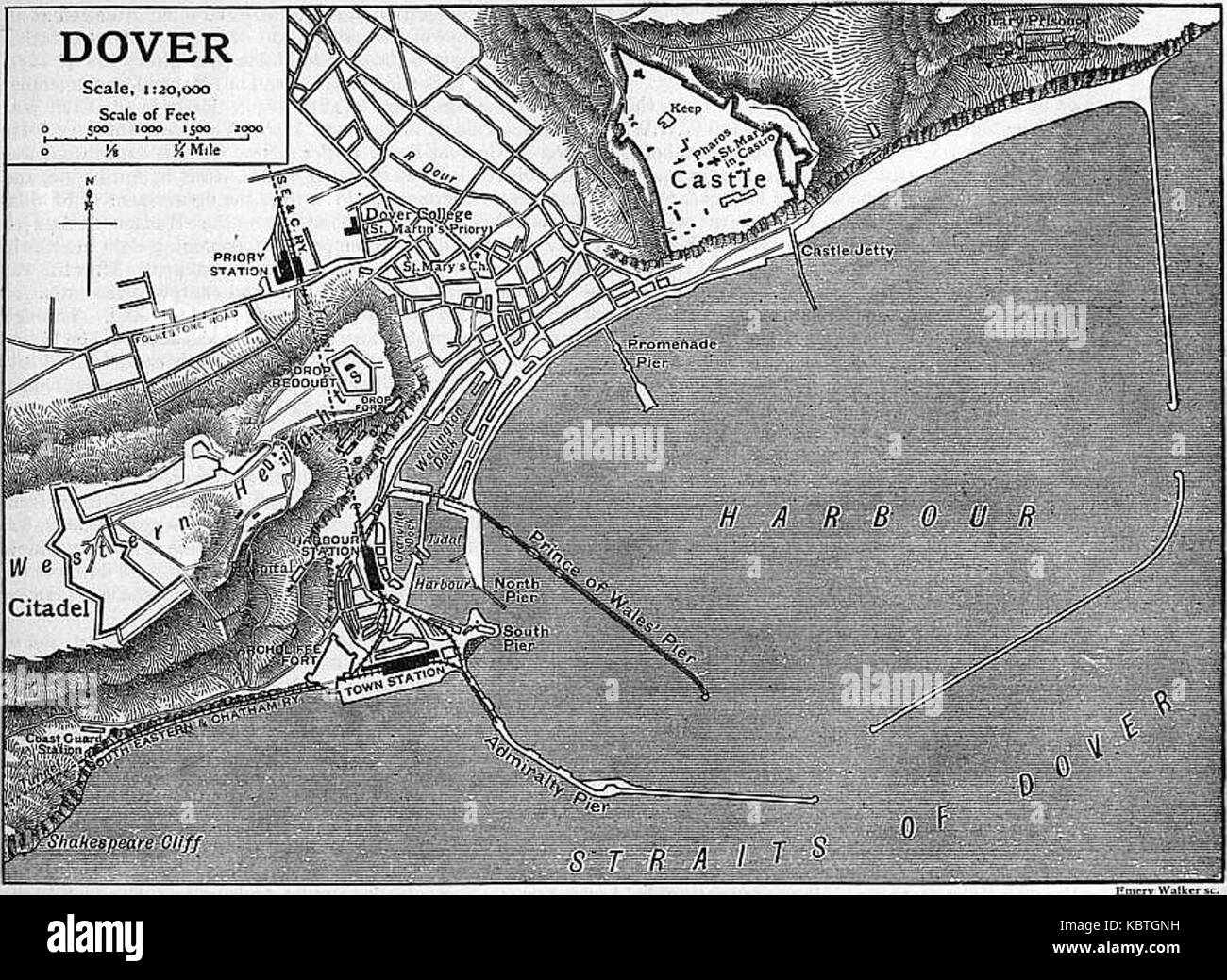 Map of dover Black and White Stock Photos & Images - Alamy