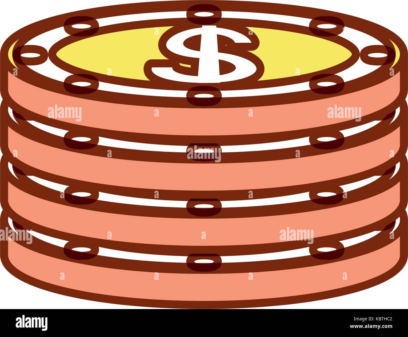 stack of coins icon over white background vector illustration Stock ...