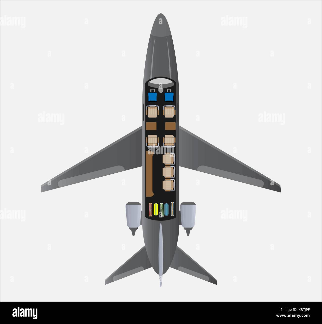 Top View Seat Map of Small Private Jet Aircraft Stock Vector Image ...
