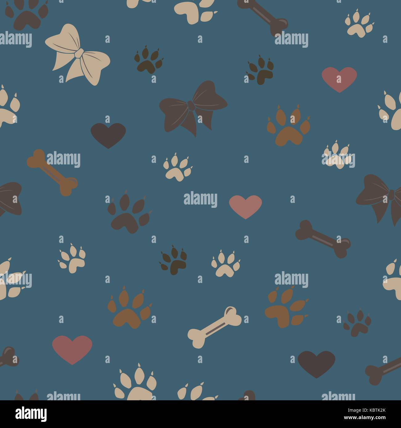 Seamless Dog Paw Pattern. Vector Illustration Stock Vector Image & Art ...