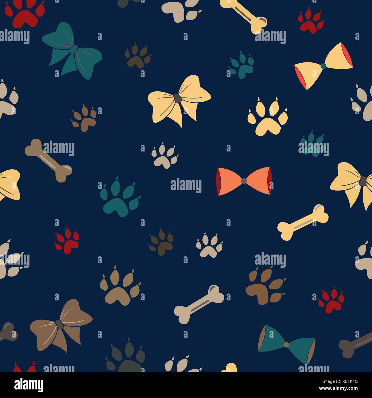 Seamless Dog Paw Pattern. Vector Illustration Stock Vector Image & Art ...