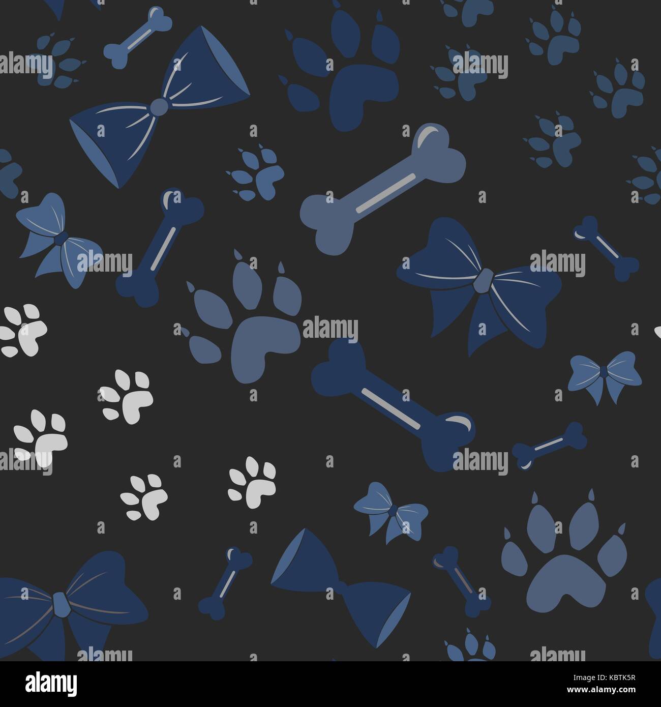 Seamless Dog Paw Pattern. Vector Illustration Stock Vector Image & Art ...