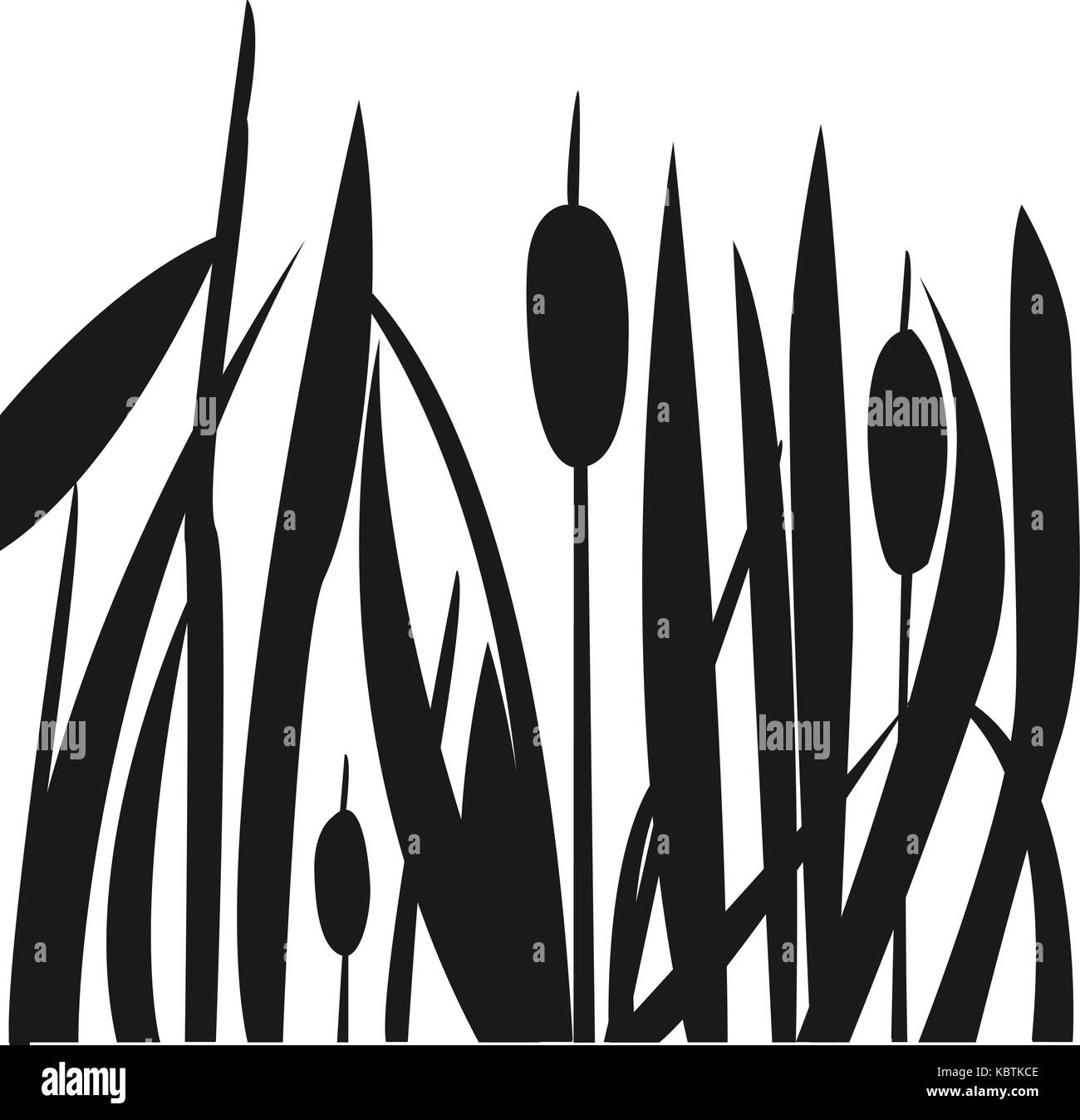 Silhouette of Reed Bush. Vector Illustration Stock Vector Image & Art ...