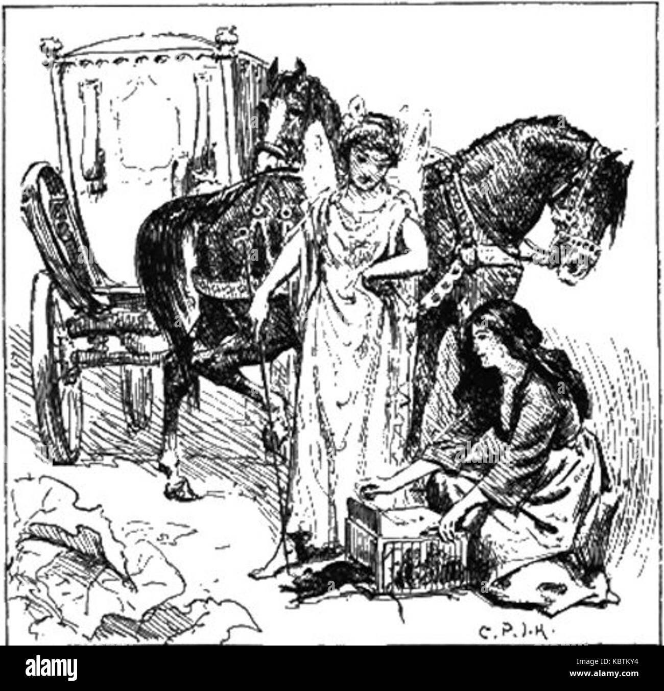 An illustration from Andrew Lang's 'The Blue Fairy Book', published in ...