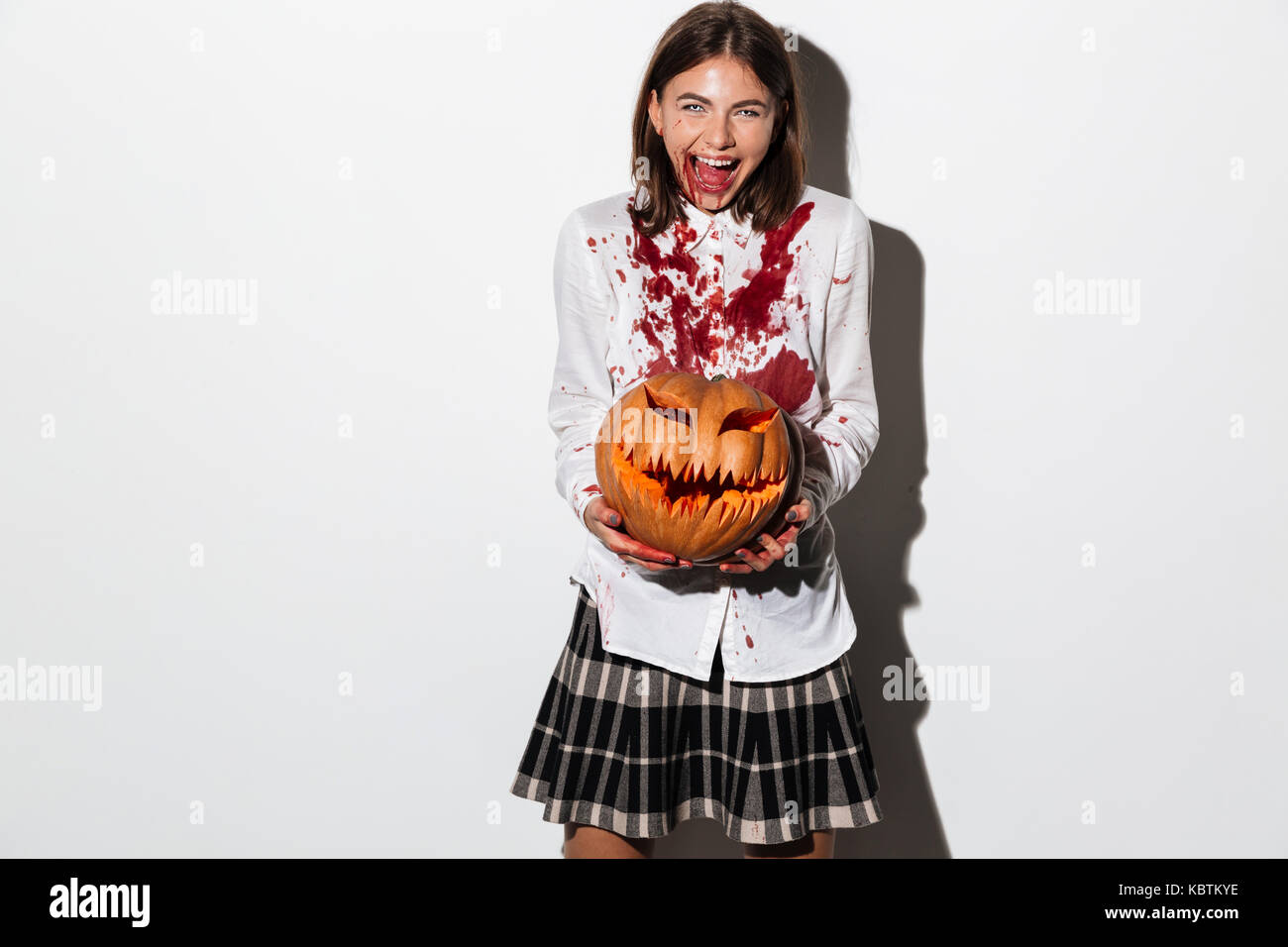 Happy mad zombie woman hi-res stock photography and images - Alamy