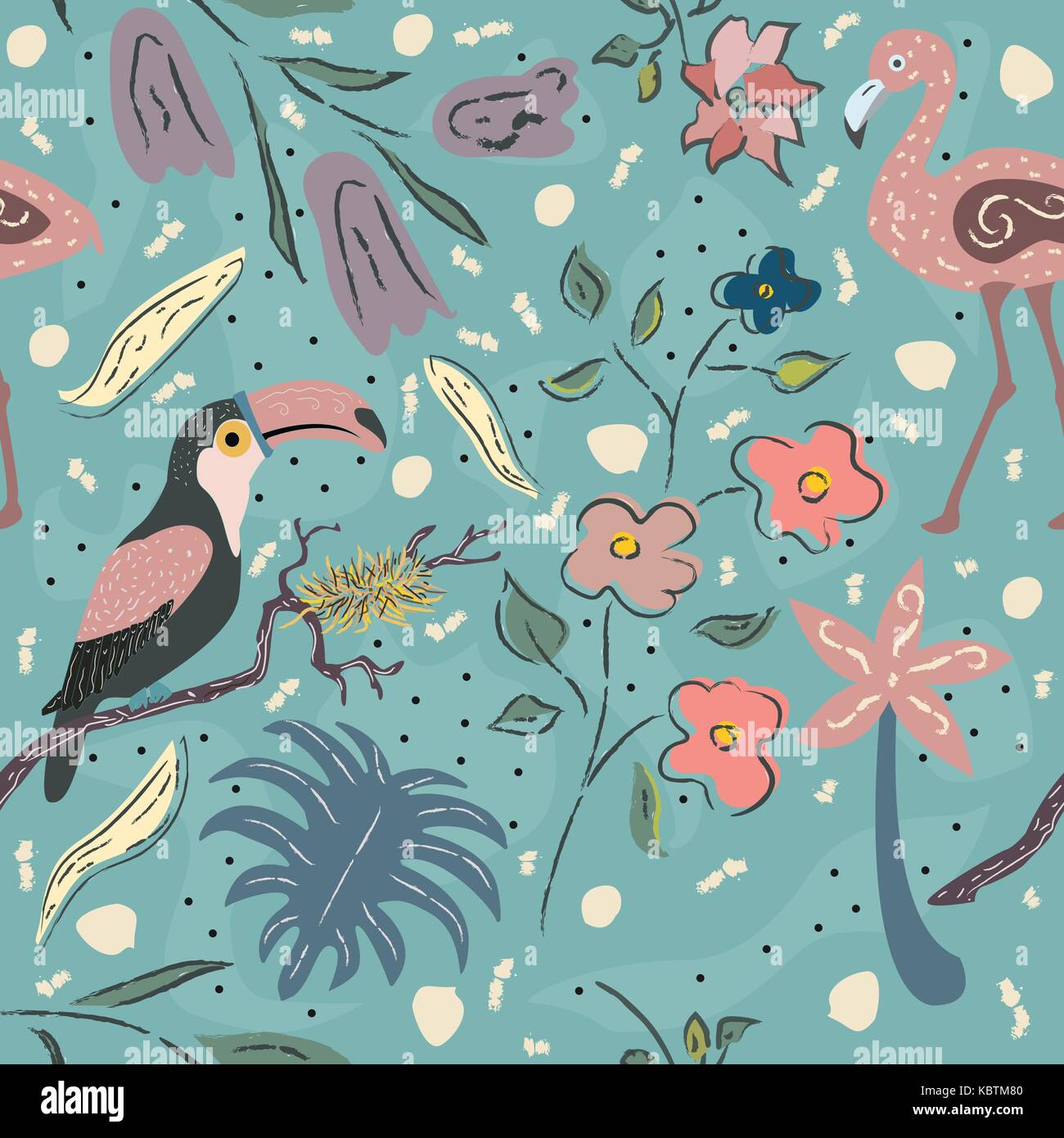 Seamless Floral Pattern Hand Drawn Vector Illustration Stock Vector Image And Art Alamy