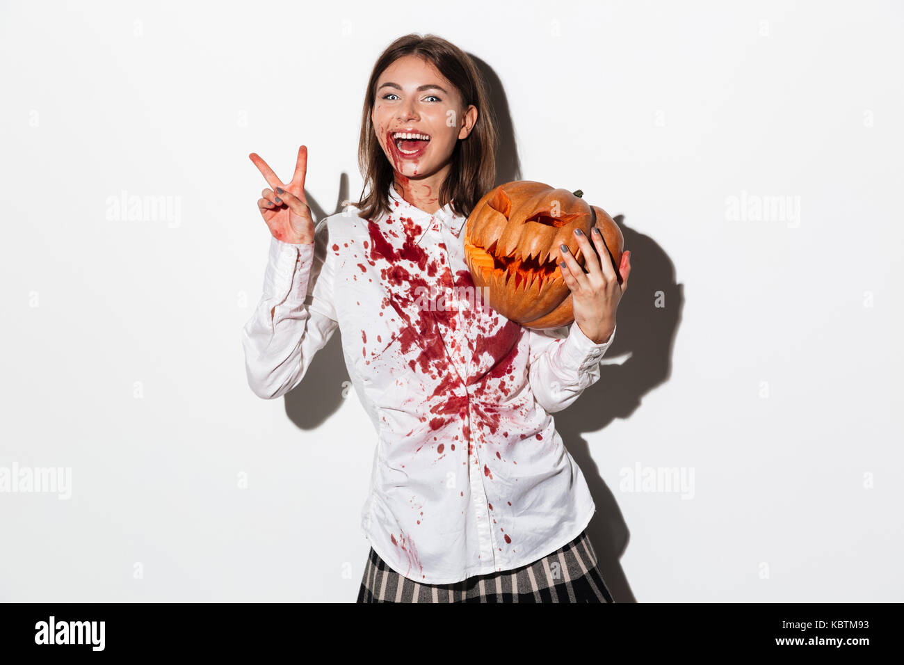 Happy mad zombie woman hi-res stock photography and images - Alamy
