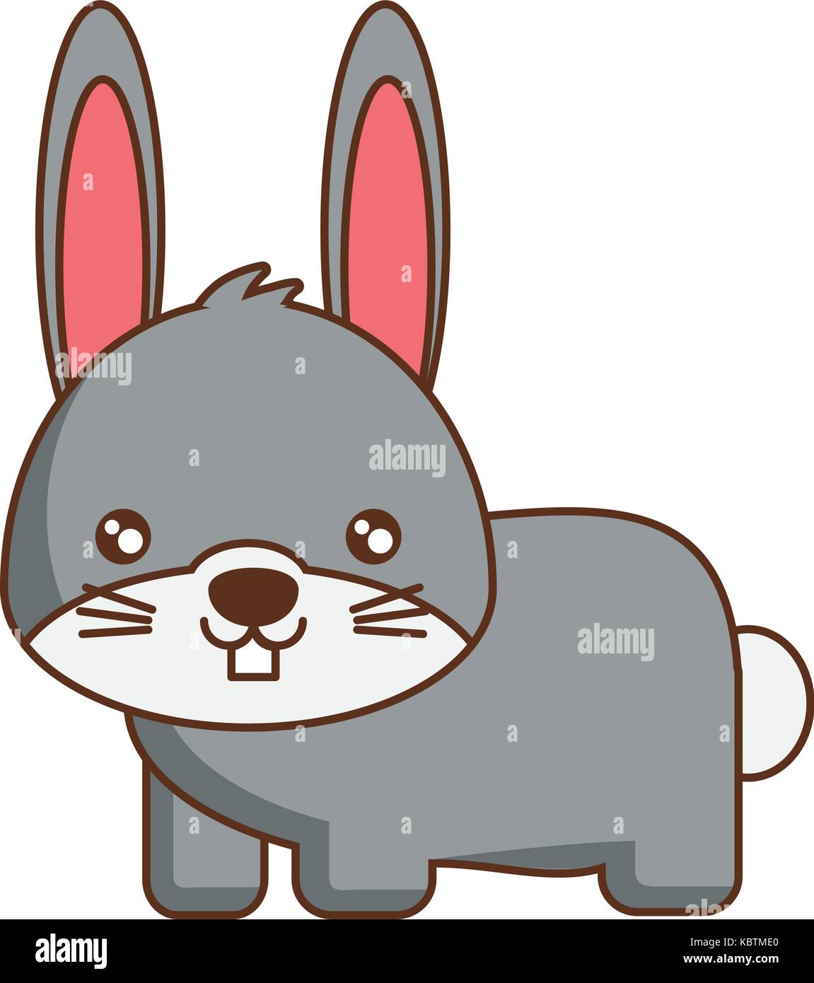 cute rabbit icon over white background colorful design vector ...