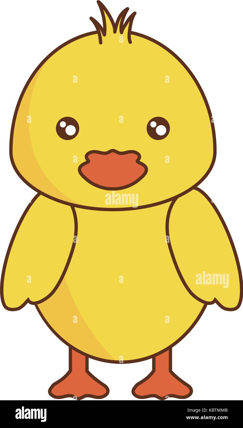 cute duck icon over white background colorful design vector ...