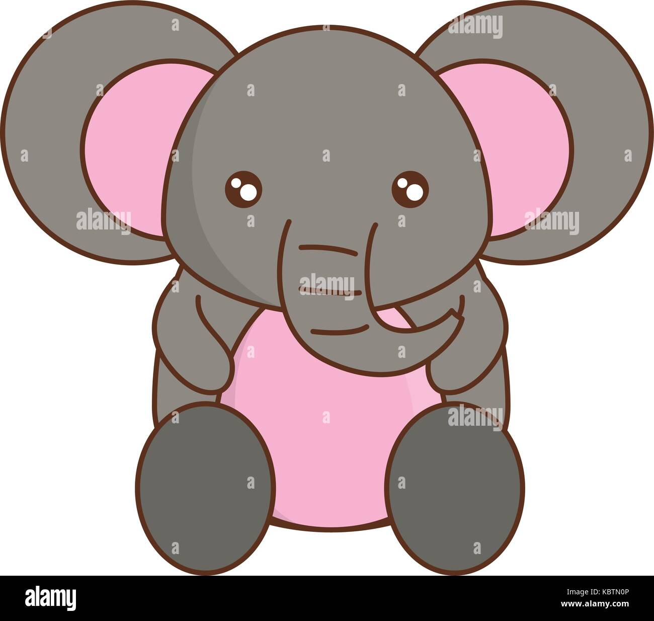 cute elephant icon over white background colorful design vector ...