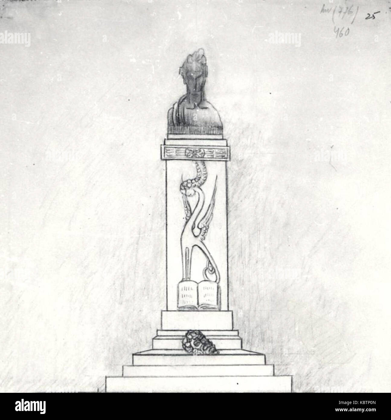 Dimitrie Paciurea Proiect de monument pentru Mihai Eminescu Stock Photo ...