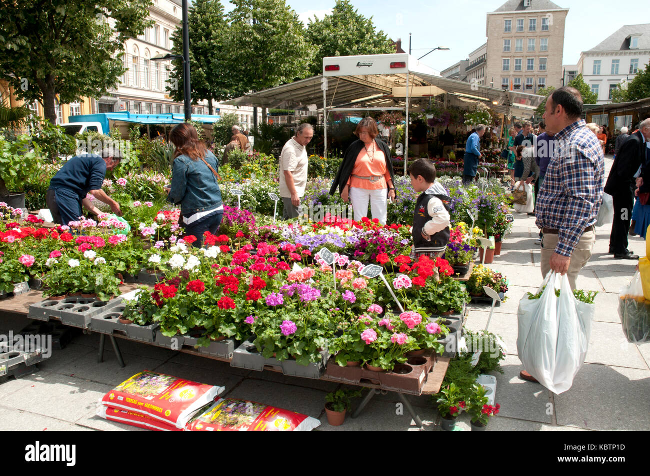 Kouter flower market in Ghent, Belgium, Europe Stock Photo - Alamy