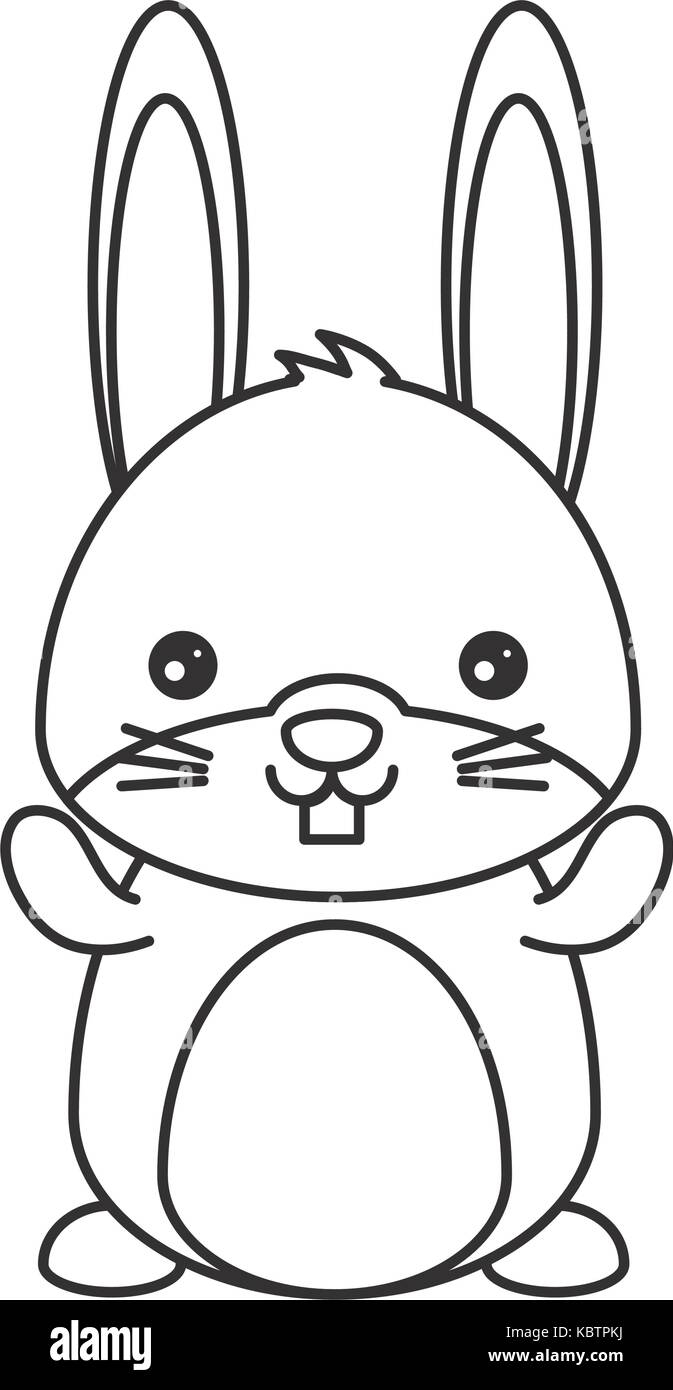 cute rabbit icon over white background vector illustration Stock Vector ...