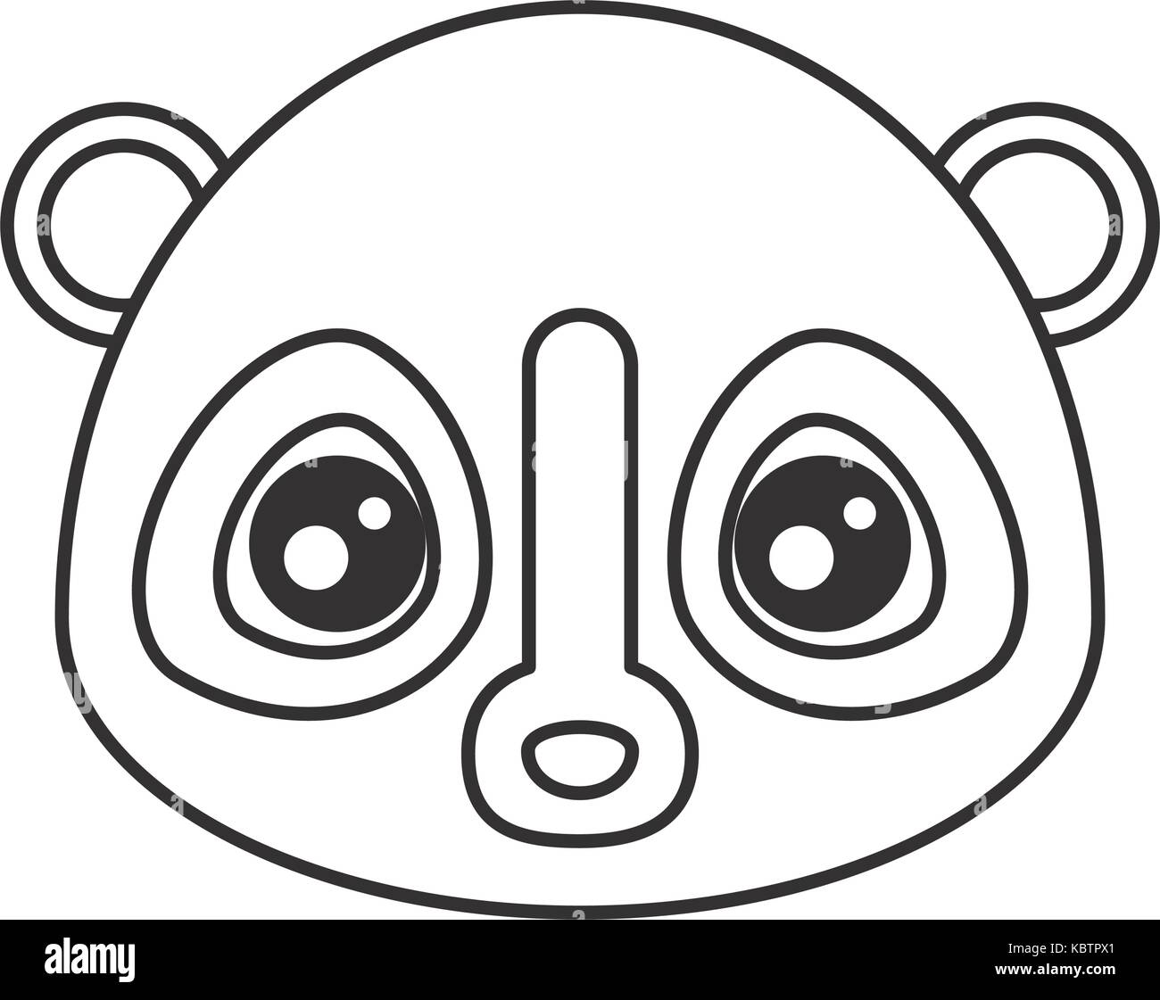cute spectacled bear icon over white background vector illustration ...