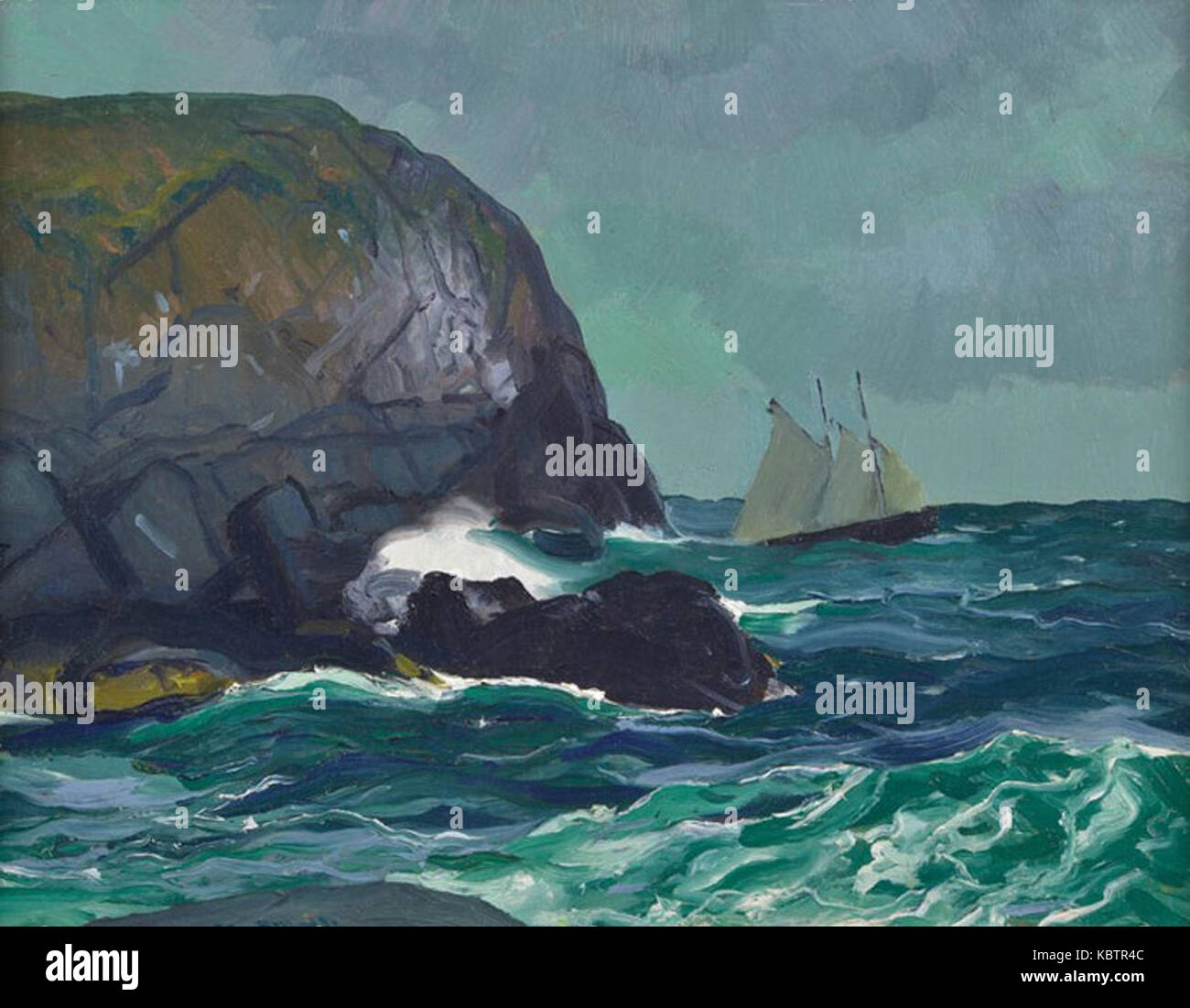 George Bellows (1882 1925) Beating Out to Sea, 1913 Oil on plywood ...