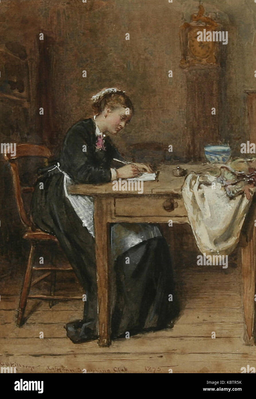 George Goodwin Kilburne Writing a letter home 1875 Stock Photo - Alamy