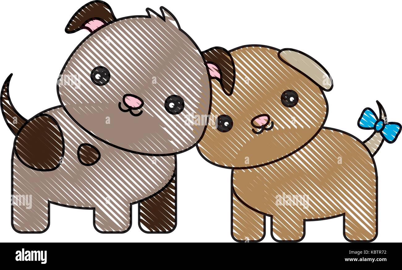 cute couple of dog icon over white background vector illustration Stock ...