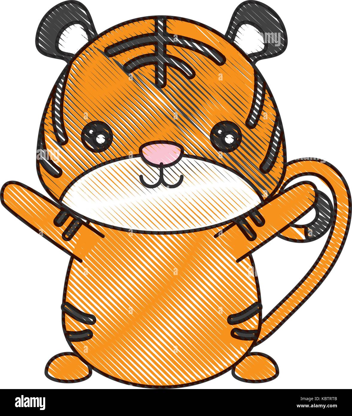 cute tiger icon over white background colorful design vector ...