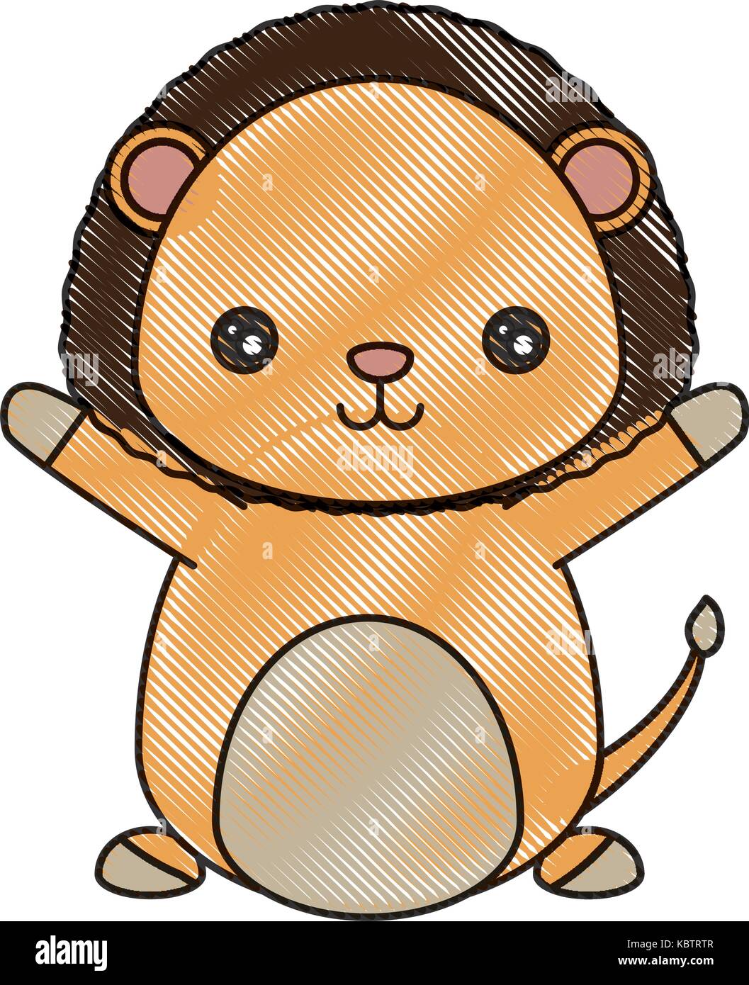 cute lion icon over white background colorful design vector ...