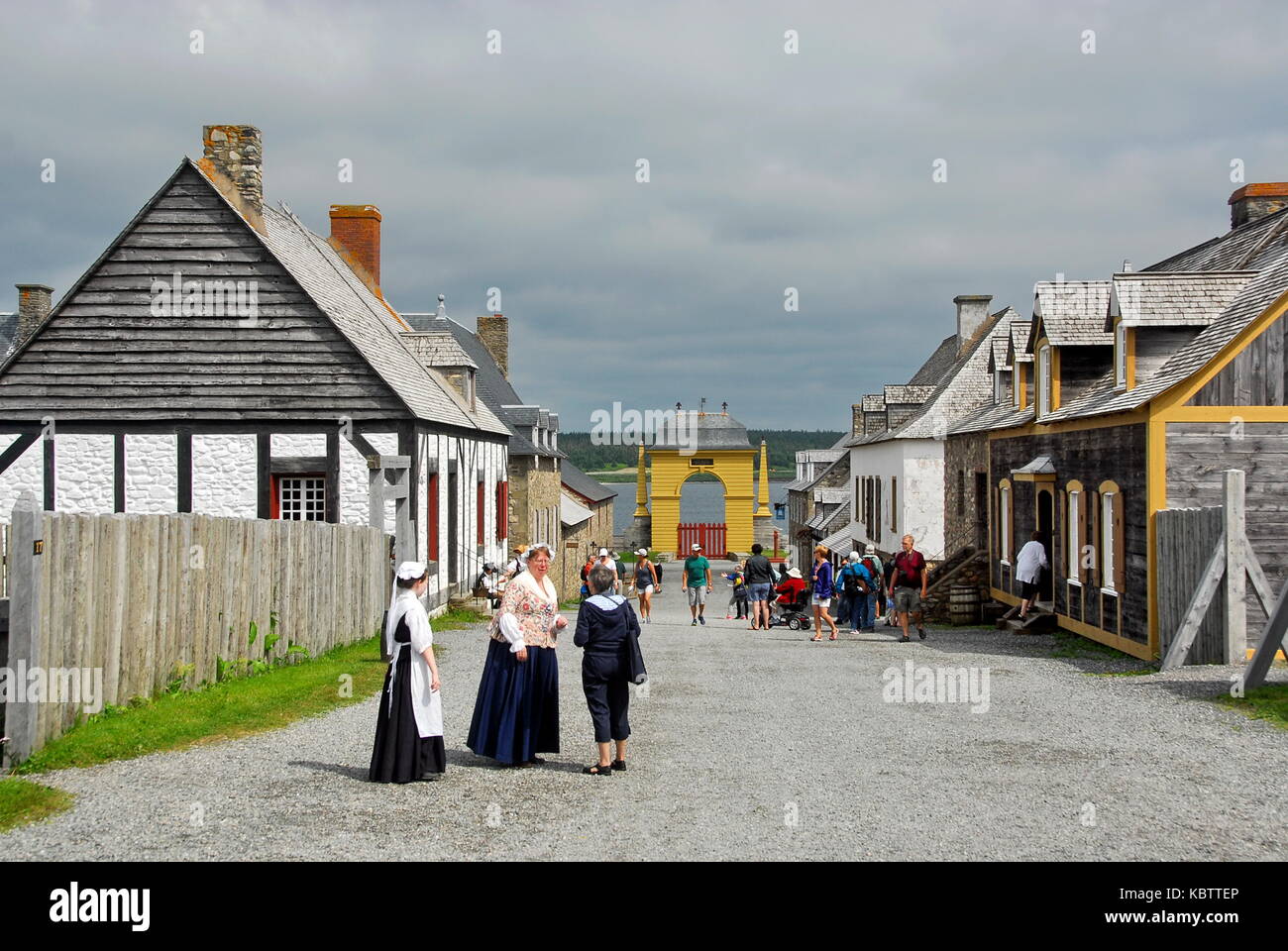 Main street at the living history museum of the French Fortress of ...