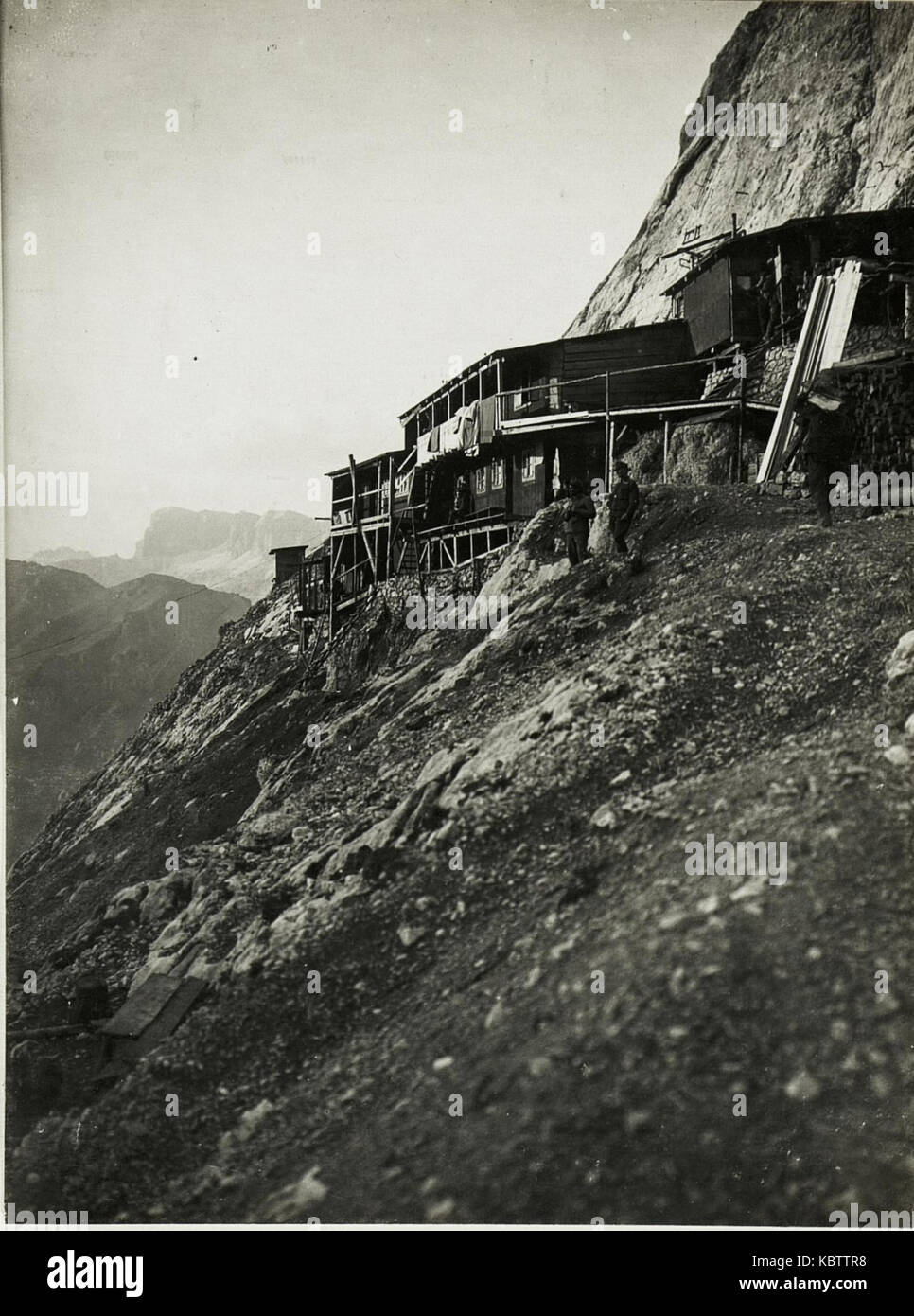 This image from World War I depicts the barracks at Col de Bous near ...