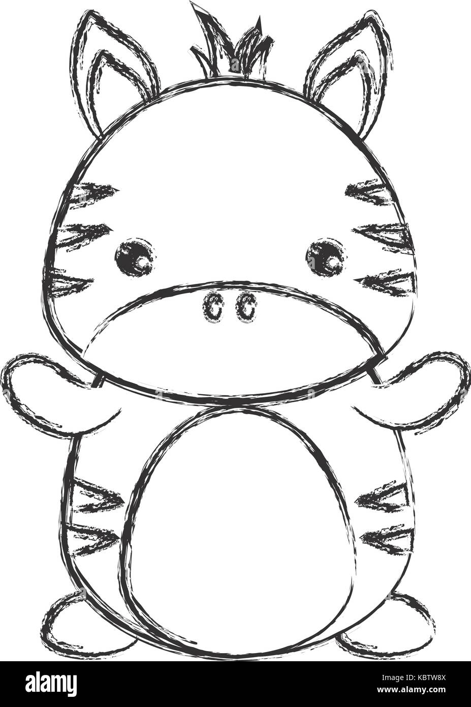 Illustration animal icons zebra Black and White Stock Photos & Images ...