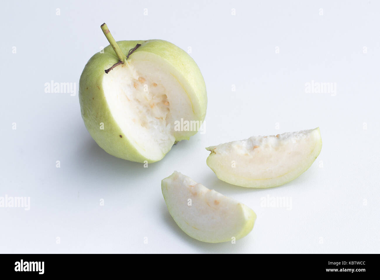 fresh guava with stem on white background(soft focus Stock Photo - Alamy