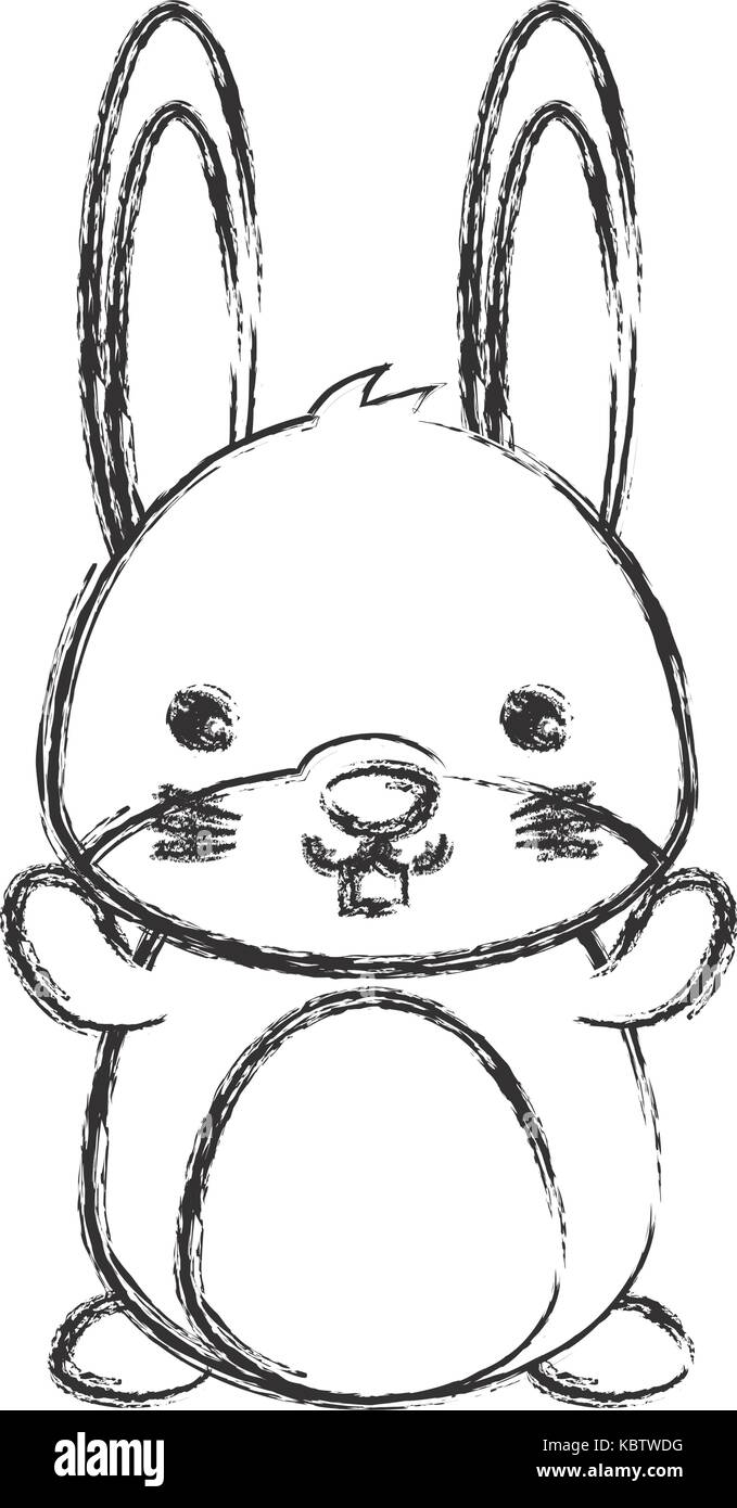 cute rabbit icon over white background vector illustration Stock Vector ...