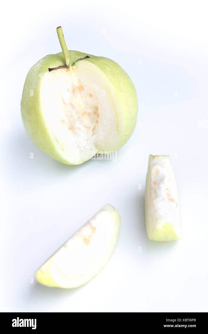fresh guava with stem on white background(soft focus Stock Photo - Alamy