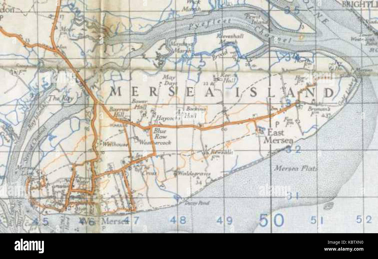 Mersea island map Stock Photo - Alamy