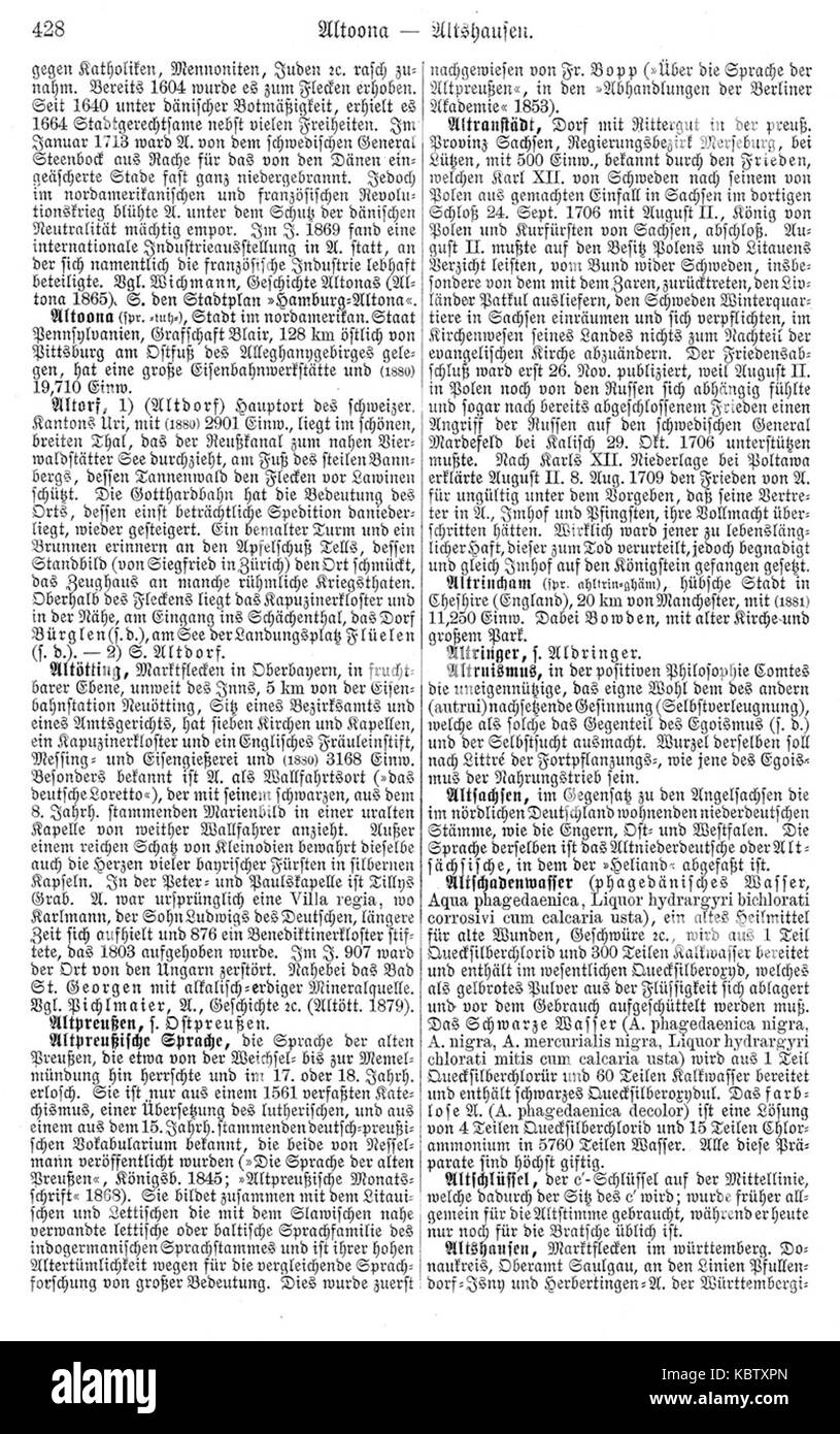 A page from Meyers' encyclopedia (volume 1, page 428), a significant ...