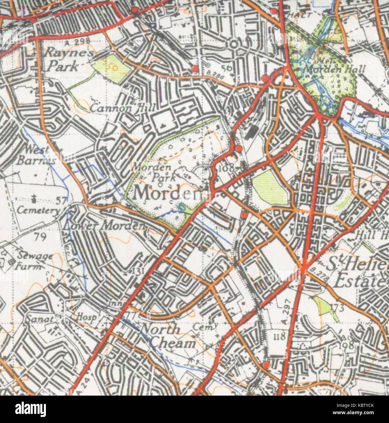 Map of morden hi-res stock photography and images - Alamy
