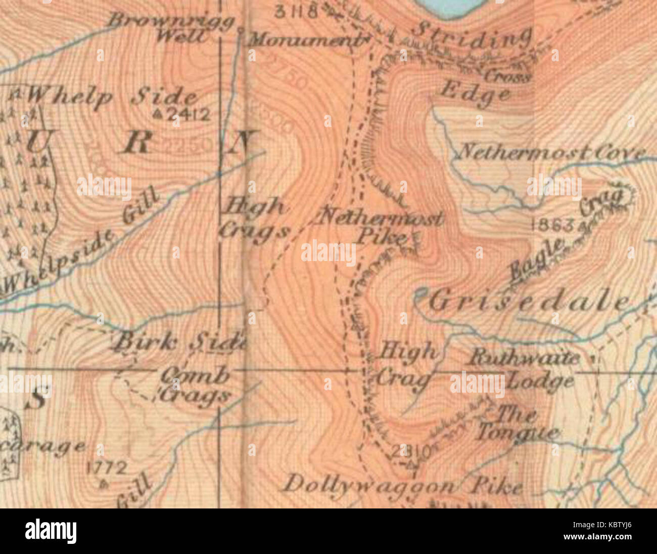 Nethermost Pike Map Stock Photo - Alamy