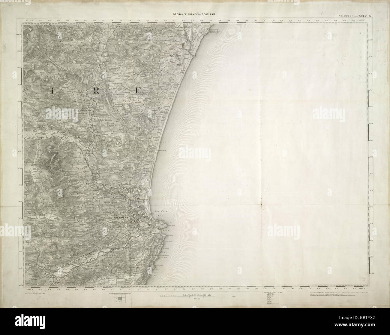 An old map from the OS (Ordnance Survey) series of Scotland, numbered 1 ...