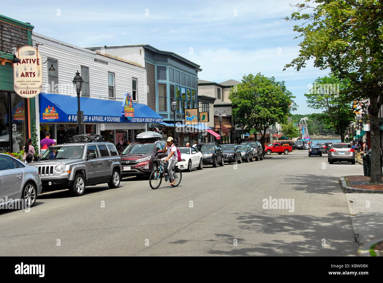Main Street in the town of Bar Harbor, Maine Stock Photo - Alamy