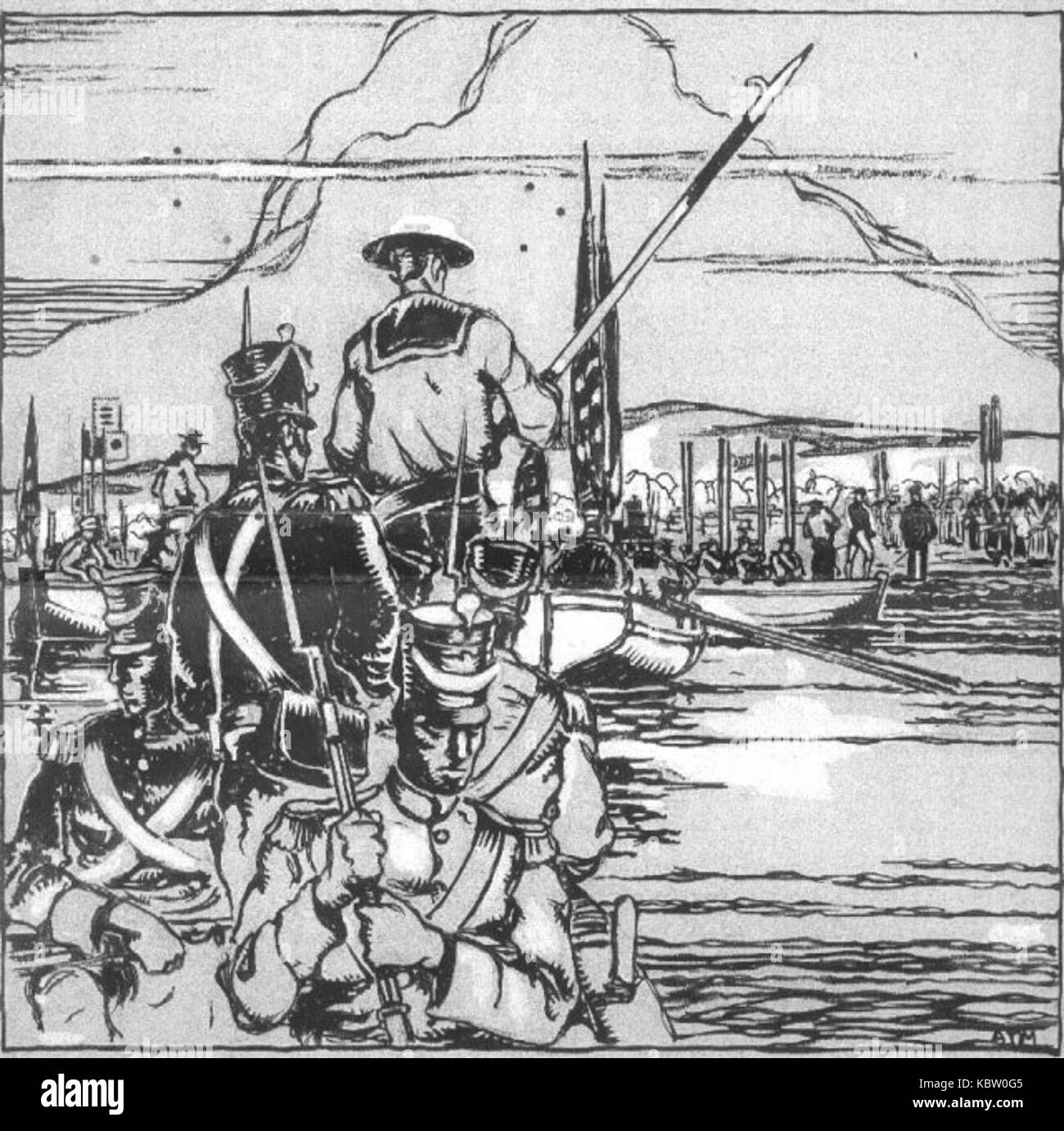 Perry's Marines in Japan 1854 Stock Photo - Alamy