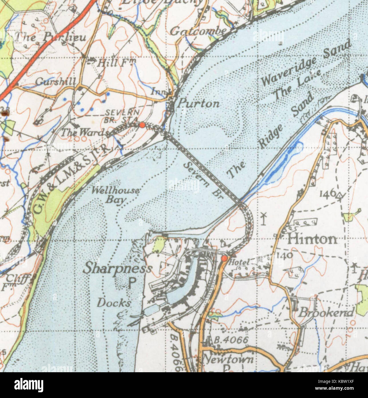 Seven railway bridgemap 1946 Stock Photo - Alamy