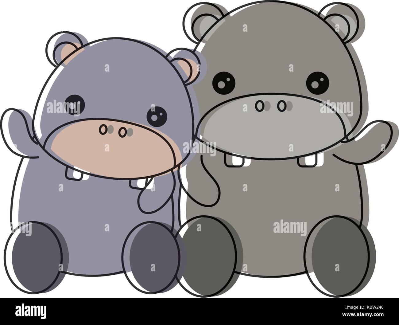 cute hippos icon over white background vector illustration Stock Vector ...