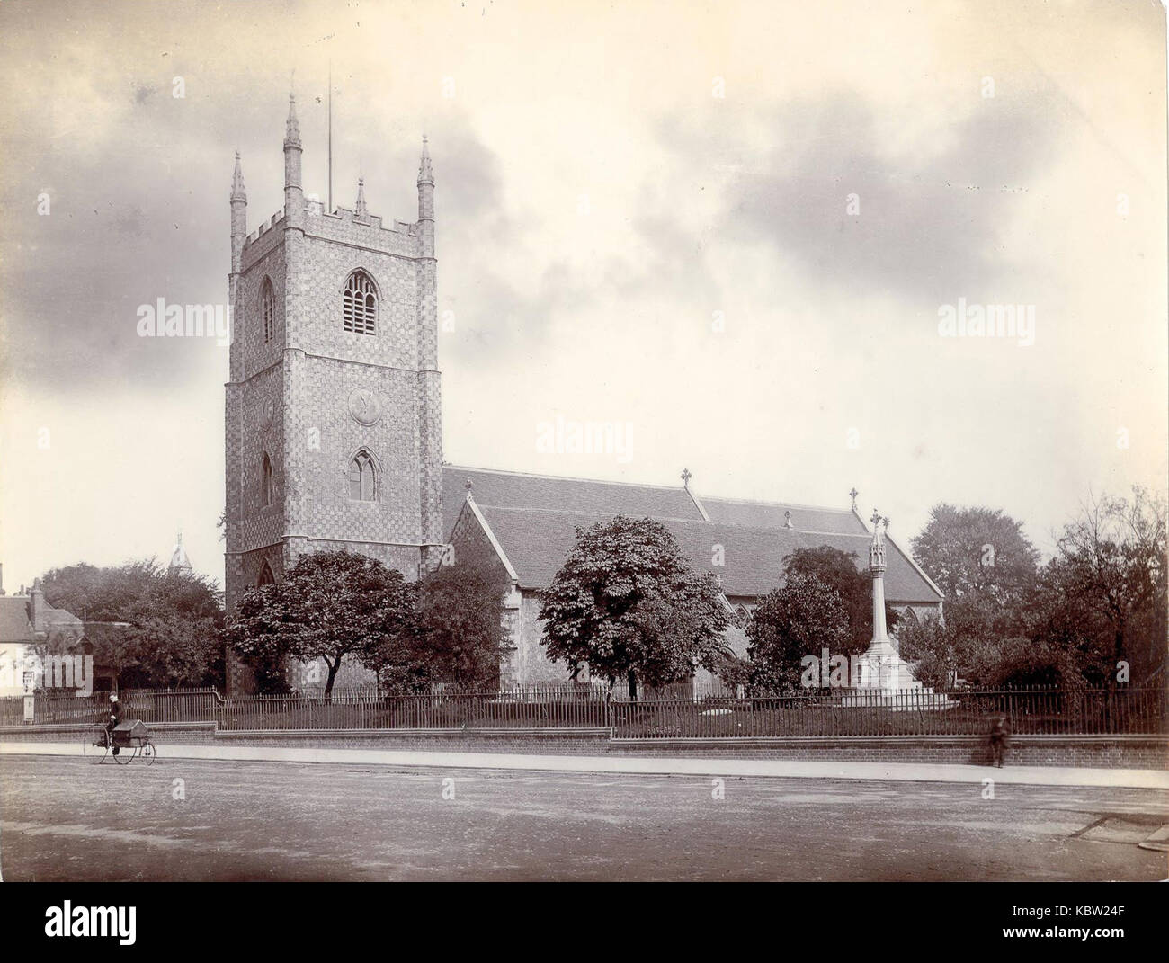 St. Mary's Church, Reading, from the south west, 1890 1899 Stock Photo ...